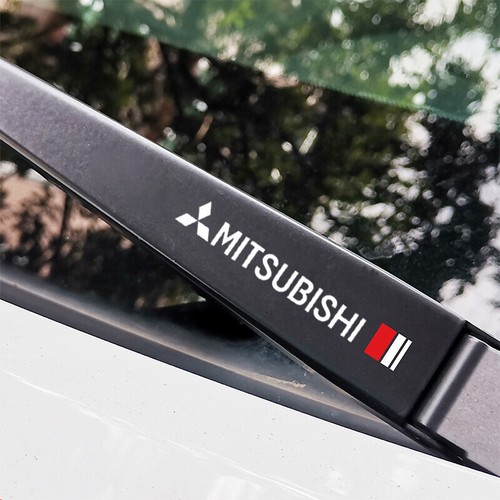 2PCS PVC Car Window Wiper Sport Sticker Side Decals For Mitsubishi ...