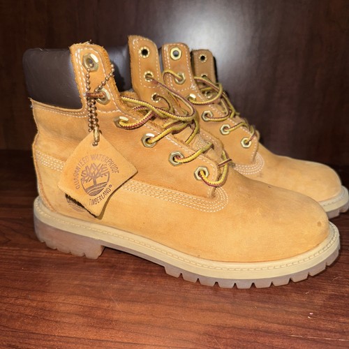 Timberland 12909 Premium Boots Wheat Nubuck Size 4 M Junior | eBay