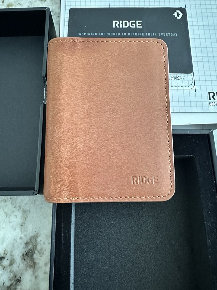 Ridge Bifold Leather Wallet Tobacco Brown | eBay