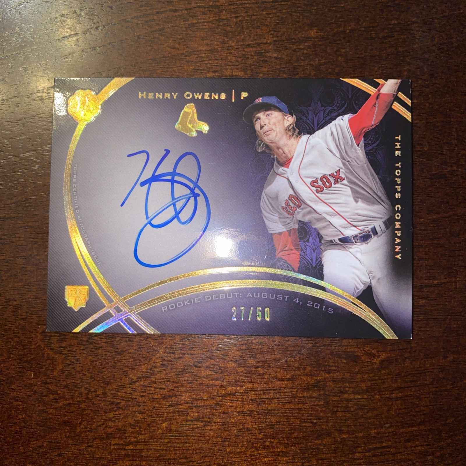 2016 Topps The Mint - Arrivals Autographs Henry Owens #AA-HOW Purple ...