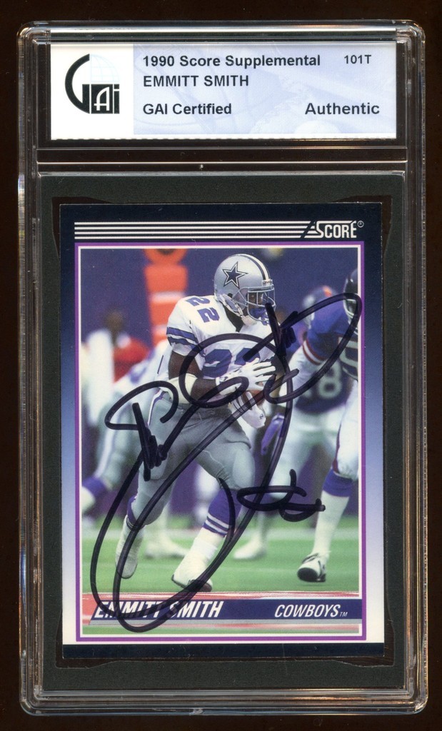 EMMITT SMITH 1990 SCORE SUPPLEMENTAL RC AUTOGRAPH CERTIFIED AUTO GAI ...