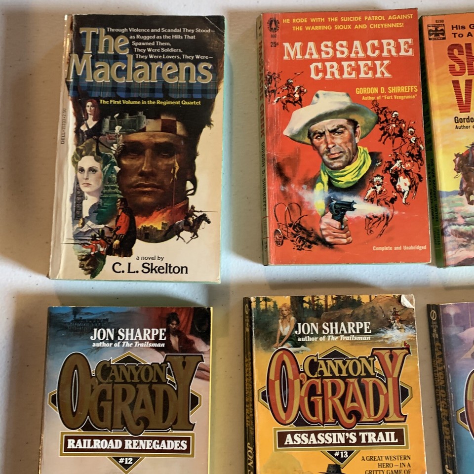 LOT OF 9: ADULT WESTERN Paperback Books MIXED AUTHORS VINTAGE !!!! | eBay