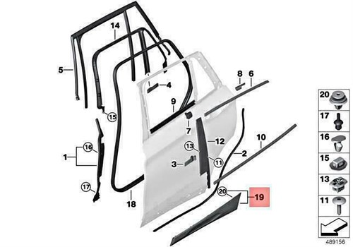 OEM BMW F39 X2 16D 18D 18DX 18I 20D MOULDING DOOR REAR RIGHT ...