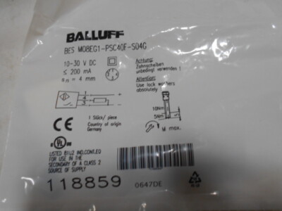 BALLUFF BES M08-EG1-PS-C40FS04G- NEW IN BOX | eBay