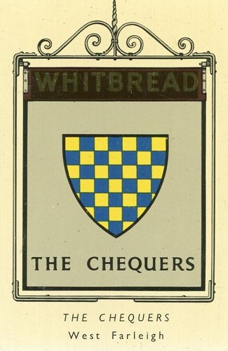 WHITBREAD INN SIGNS 2ND SERIES METAL #26 Chquers round edges cut off by ...