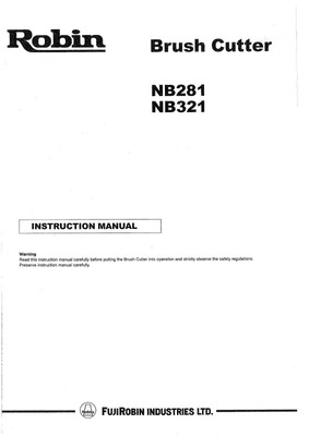 Operator Maintenance Parts & Instruction Manual Robin Brush Cutter ...