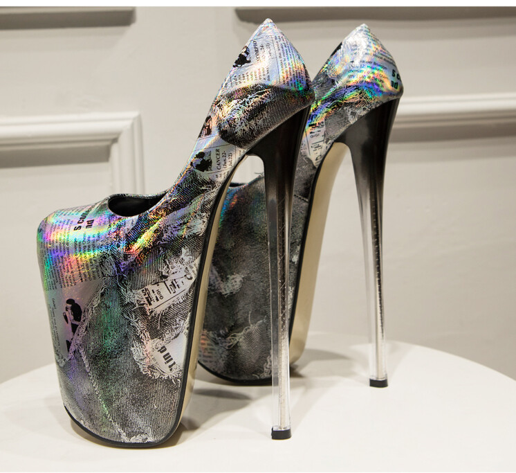 Ultra High Drag Queen Pumps 22cm Vintage Heels Men's Platform Stiletto ...