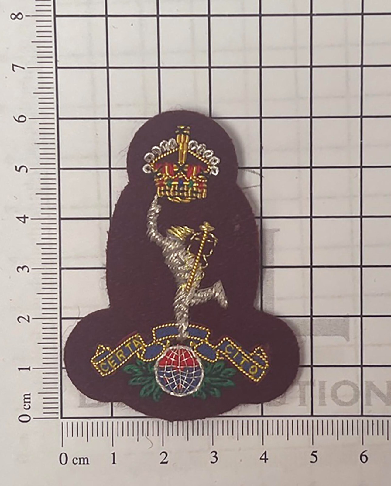 Kings Crown Royal Signals Officers Wire Embroided Maroon Beret Badge ...