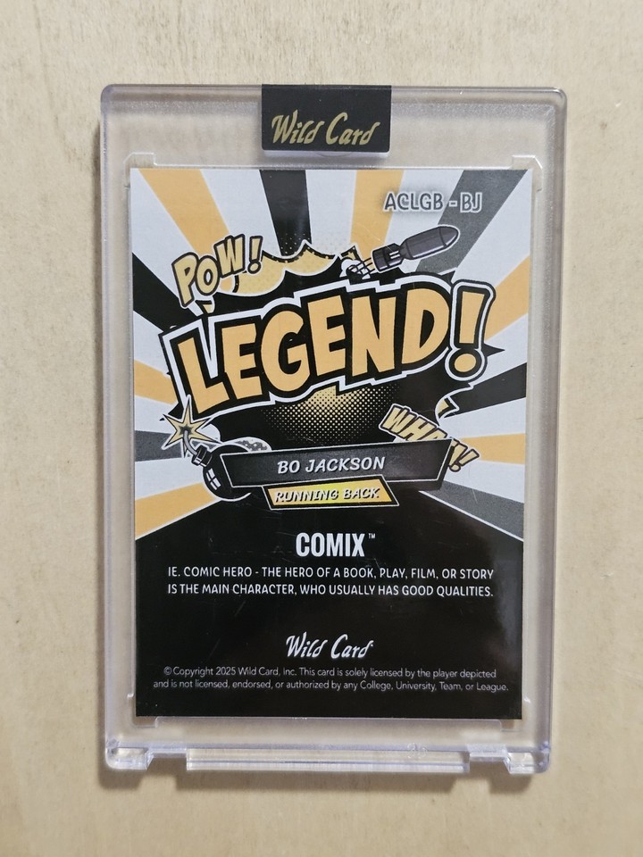 Wild Card Comix Rookies and Legends Bo Jackson Gold w/ Disco Foil Comix 1/1🔥🔥 | eBay