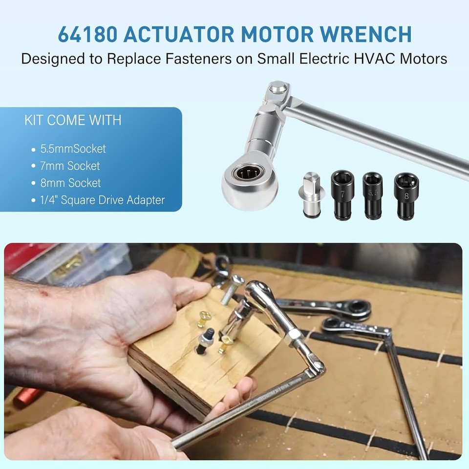 64180 Actuator Motor Wrench Kit with 1/4" Square Drive Adapter | eBay