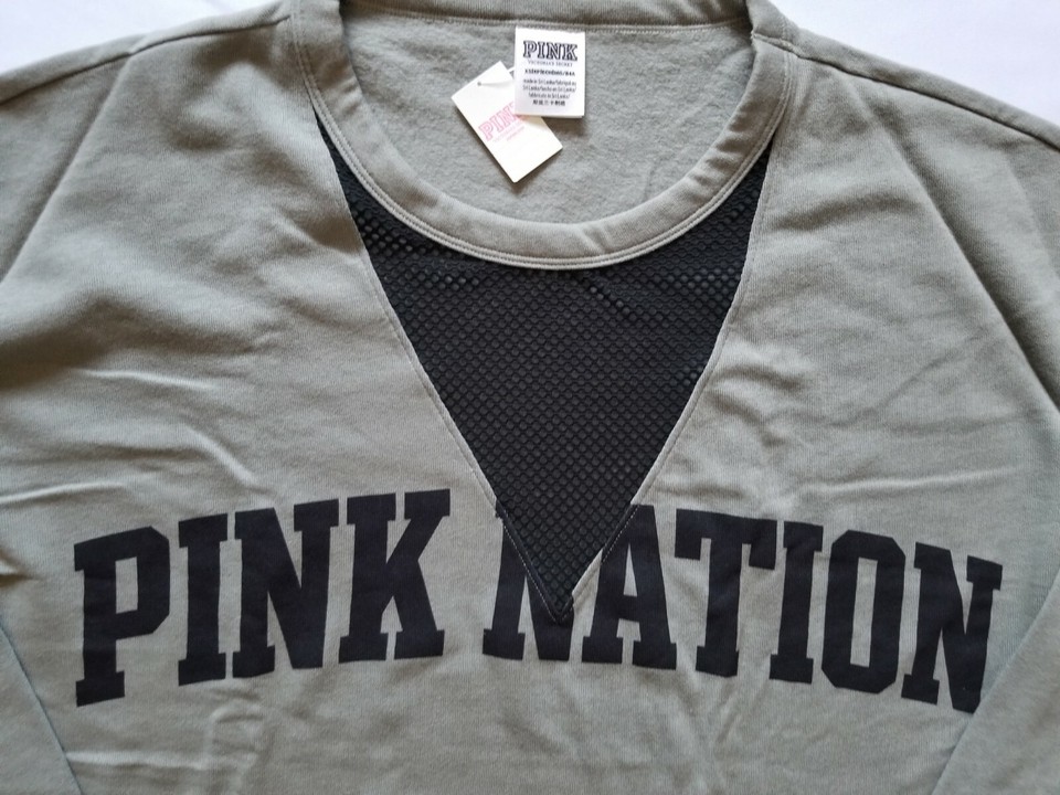 Victoria's Secret PINK NATION Campus Mesh Sweatshirt Limited Edition ...