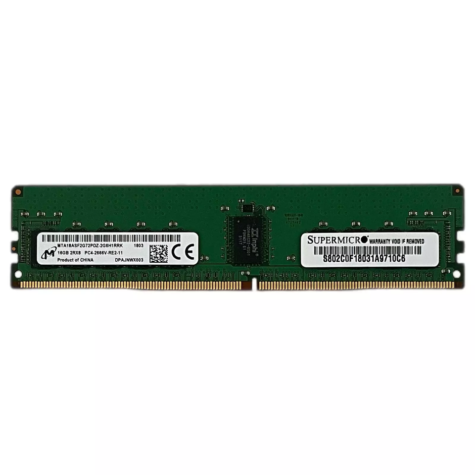 Micron 16GB DDR4 RDIMM PC4-2666V Registered ECC 2666MHz 2Rx8 1.2V ...