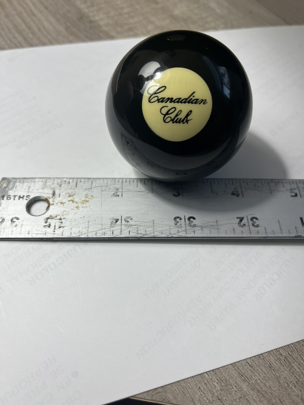 Vintage Canadian Club Whisky Billiards Black 8 Ball Promotional Rare ...