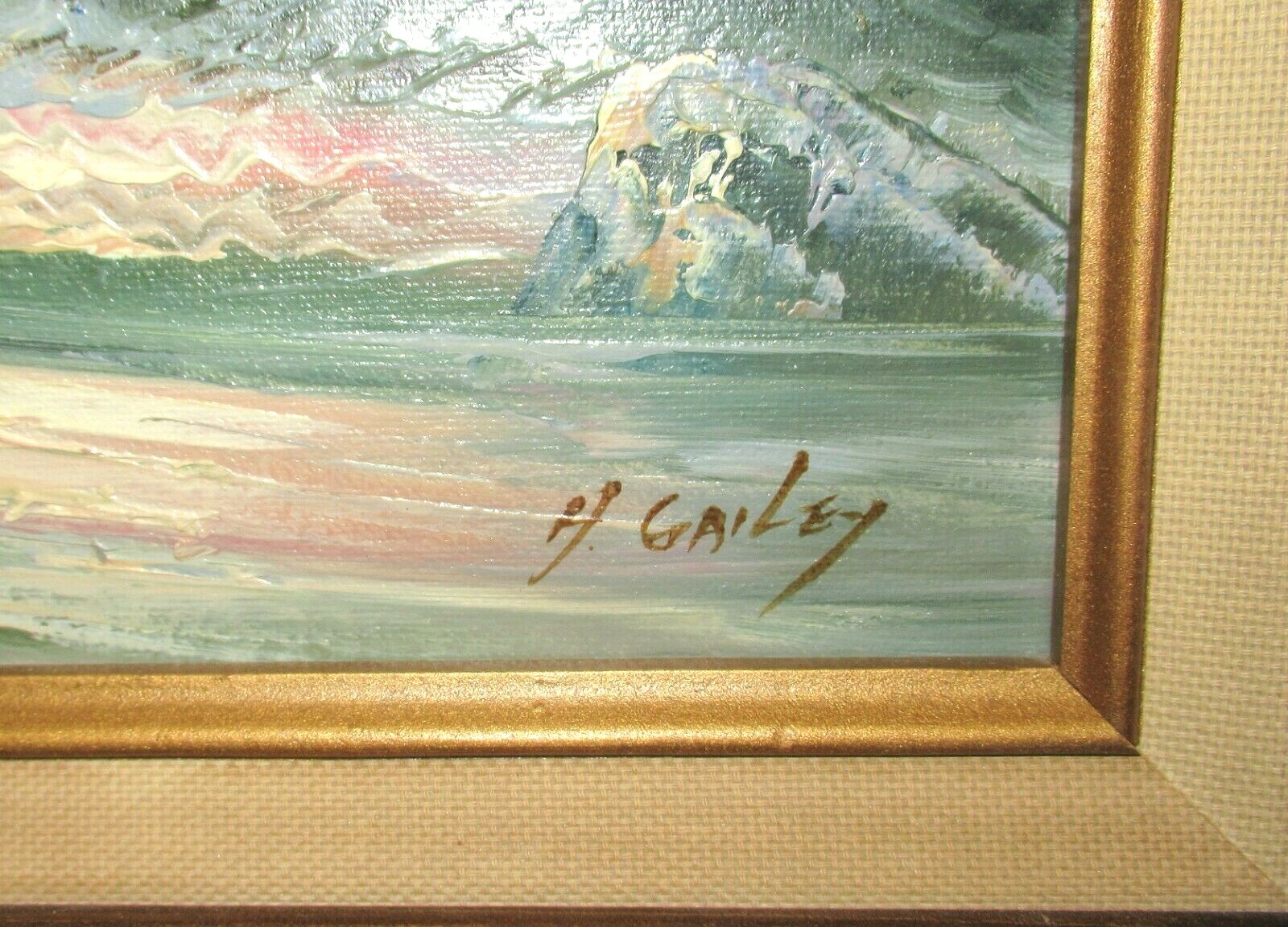 H.GAILEY ORIGINAL OIL ON BOARD BIRDS SEASCAPE WAVES PAINTING | eBay