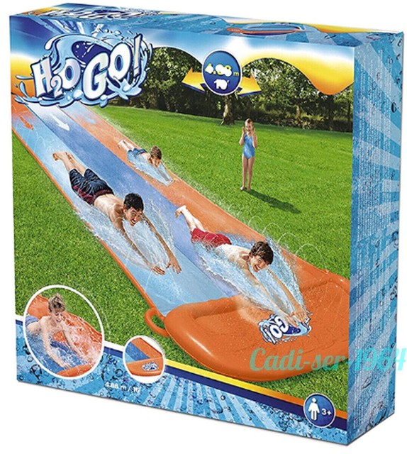 Bestway H20go Triple Lane Water Slide Inflatable Slip and Sprinkler ...