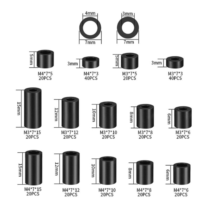 230Pcs Column Spacers Isolation Nylons Separate PillarsQuarantine 3D ...