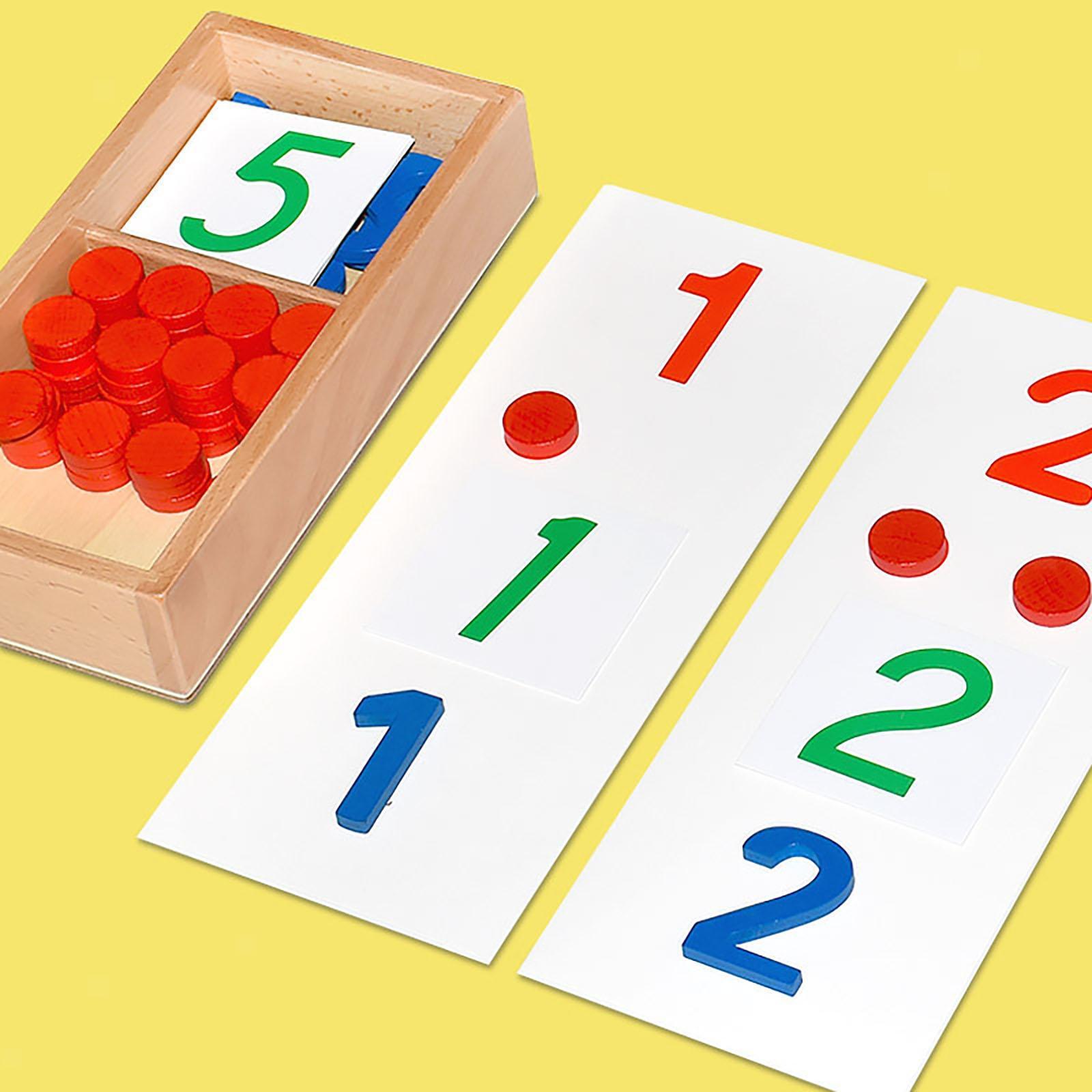 Montessori Math Numbers & Counters Set Kids Montessori Cognitive Card ...