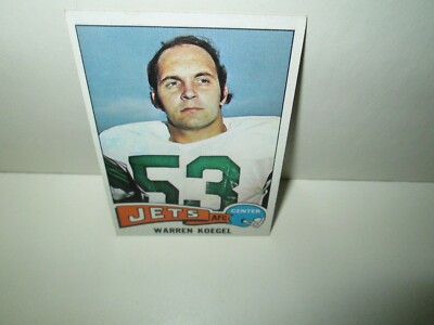 WARREN KOEGEL 1975 FOOTBALL CARD Topps #339 New York Jets Rookie RC ...