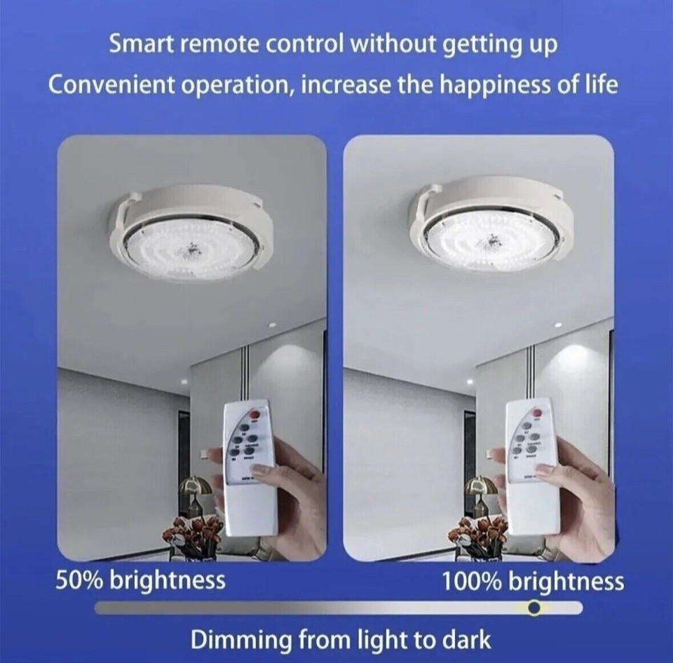 Solar Lamp with Remote Control, Interior and Exterior LED 100W High ...