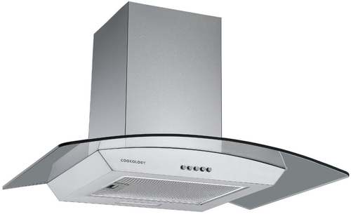 Cookology Curved Glass Cooker Hood 70cm Extractor Fan - S/Steel ...