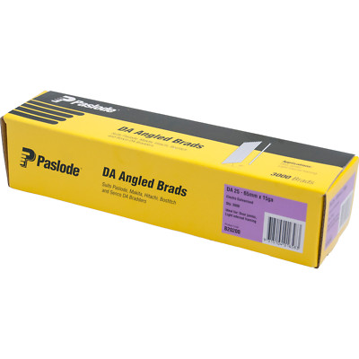 Paslode 65mm Electro Galvanised DA Angle Brad Nails - 3000 Pack Nails ...