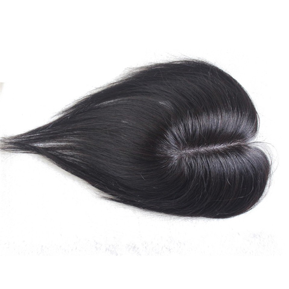 Hand-made Straight 100% Human Hair Topper Hairpiece Toupee Top Piece ...