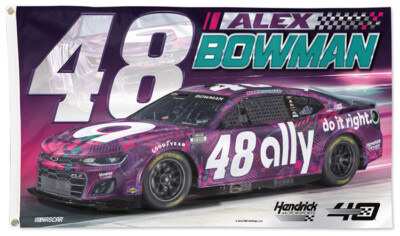 ALEX BOWMAN 2024 Ally #48 Chevrolet Camaro 3'x5' Deluxe OFFICIAL NASCAR ...