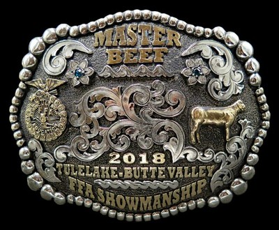 Master Beef FFA Showmanship Tulelake Butte Valley Cattle Trophy Belt ...
