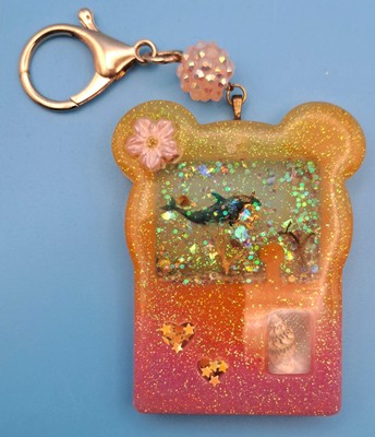 Resin Cute Bear Seashell Beach Key Chain Handmade Collectible Unique ...