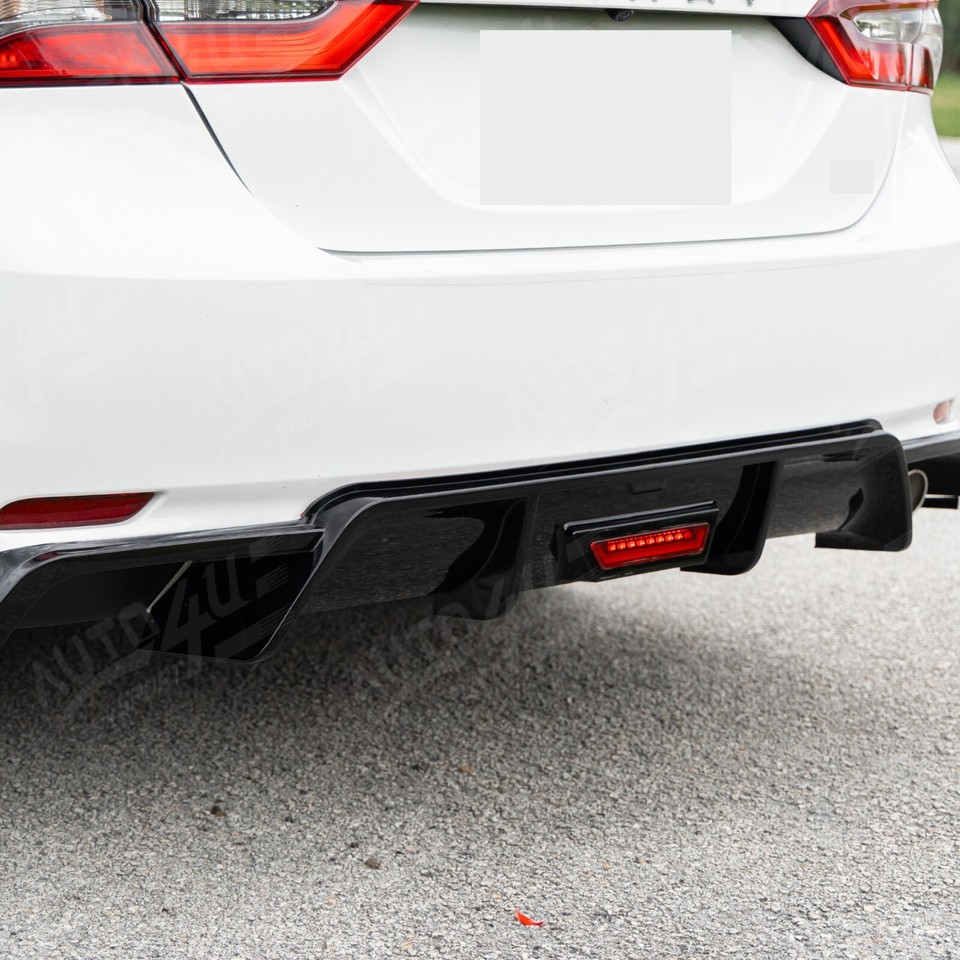 Fit 2018-2024 Toyota Camry TRD Style Gloss Black Rear Diffuser & Corner ...
