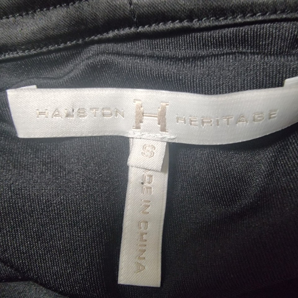 HALSTON HERITAGE Womens Dress S Black Stretch Knit Off the Shoulder ...