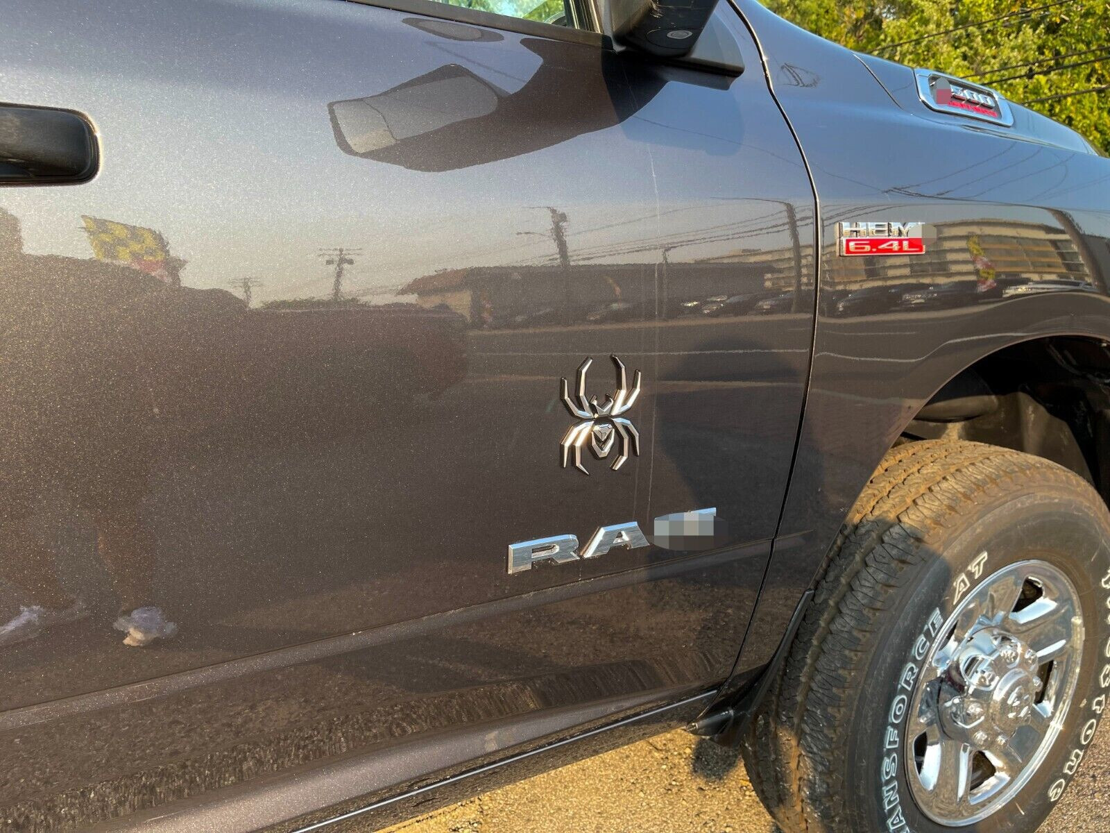 2pcs Chrome Spider Emblem Fit F-150 Silverado Sierra RAM Black Widow ...
