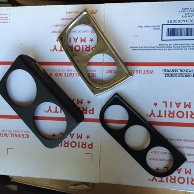 CAR GAUGE BRACKETS SET OF 3 LG. DOUBLE BLACK MED. CHROME DOUBLE SM ...