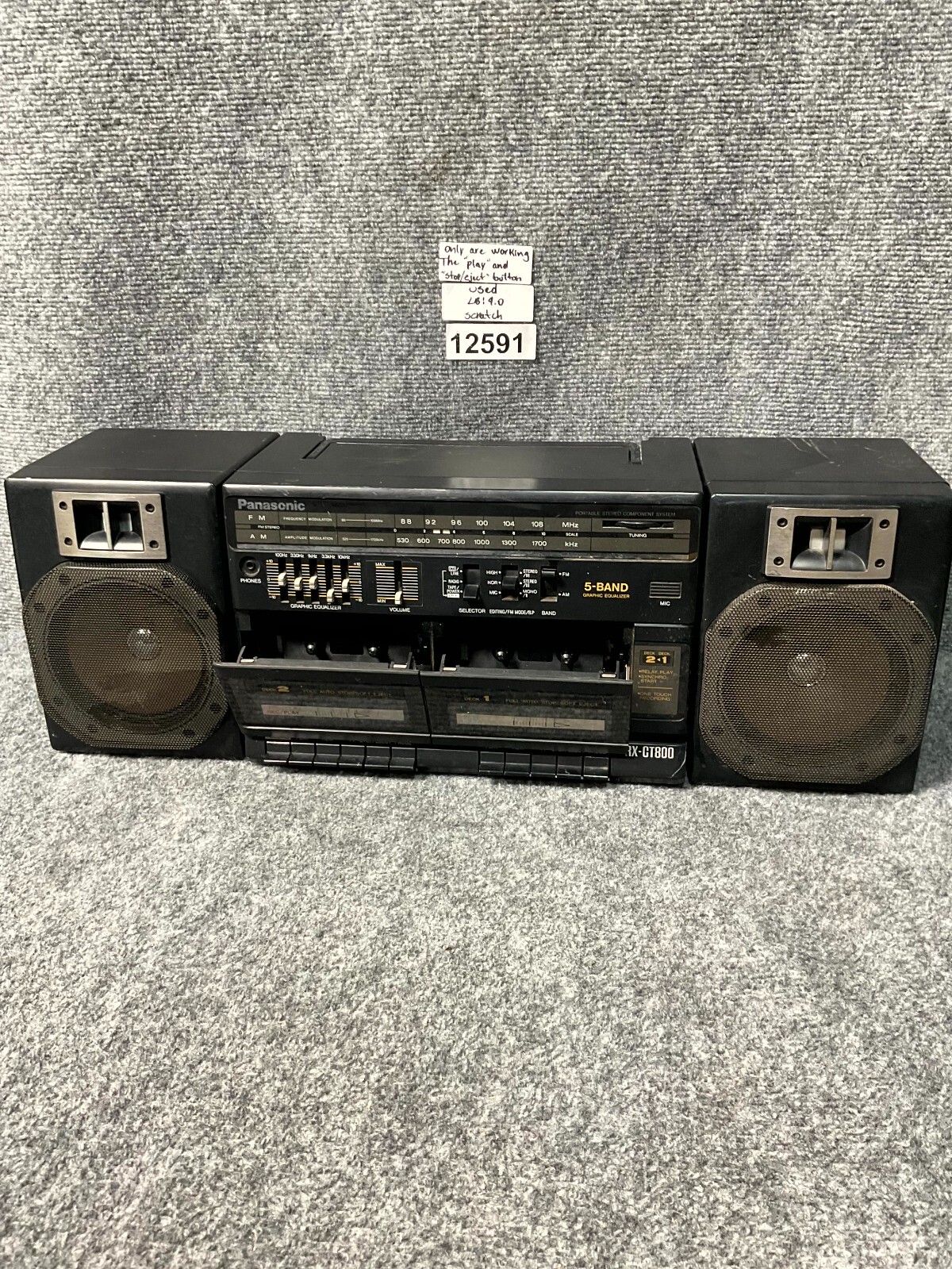 Panasonic RX-CT800 Portable AM FM Dual Cassette Boombox | eBay