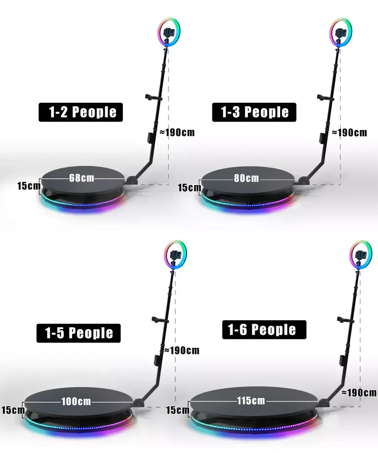 360 Photo Booth Automatic, 360 Video Booth, 100cm Spinner Booth, 2 ...