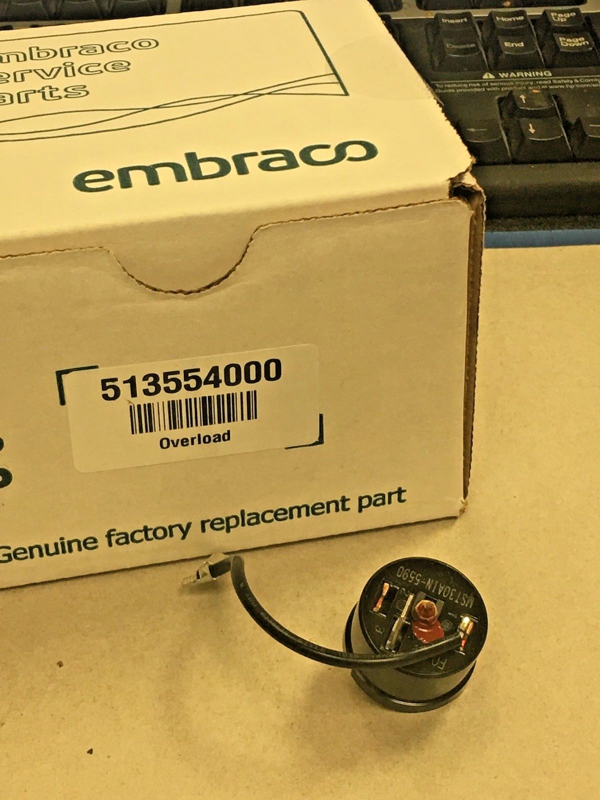 EMBRACO, FF08.BK1, 115 Volts, Compressor Overload Thermo-O-Disc, Part ...