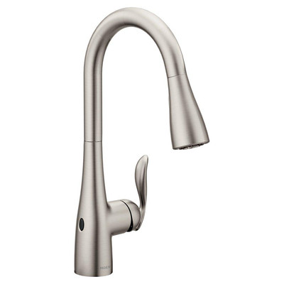 Moen Arbor MotionSense Wave Pull Down Touchless Kitchen Faucet, Spot ...