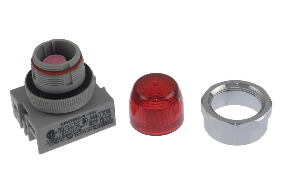 LED Panel Mount Indicator, Red, 120 VAC, 22 mm, IP65 | eBay