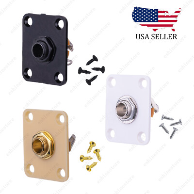 Rectangle Plastic 1/4 Output/Input Jack Plate Socket For Electric ...