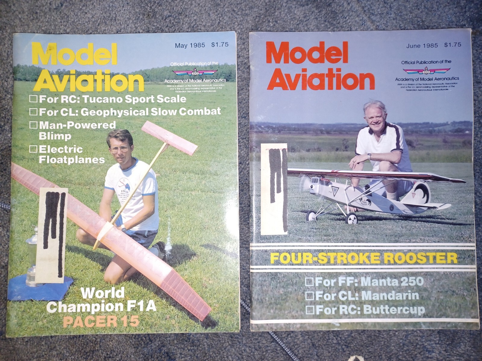 Model Aviation Magazines - lot of 6 - Jan, Feb, Mar, Apr, May, Jun '85 ...