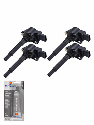 Set of 4 Ignition Coil + Tune Up Grease For Mercedes Benz S63 C63 CL63 ...