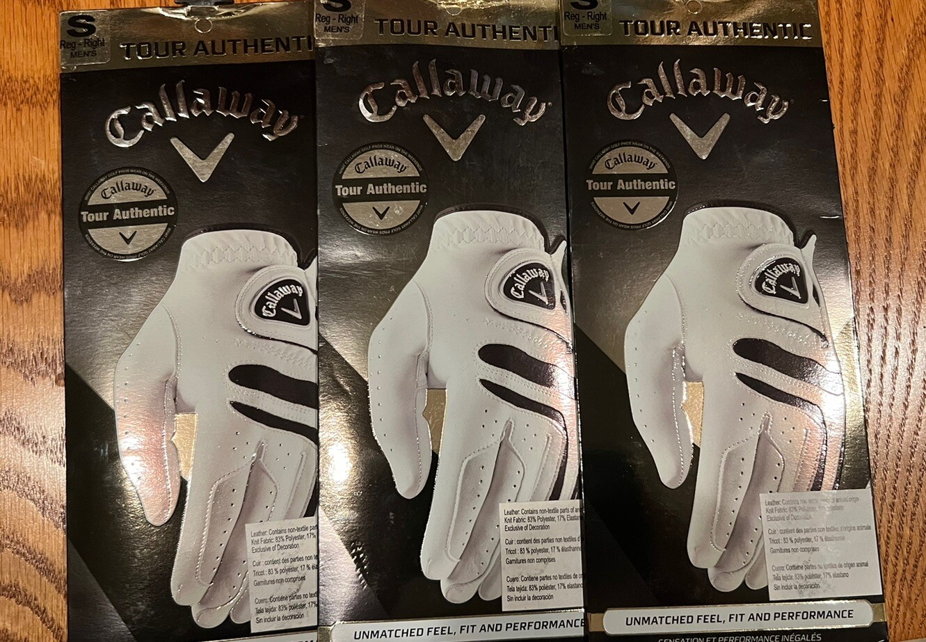 Callaway Tour Authentic Golf Gloves 3 Gloves New In Package ( Fits On ...