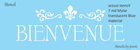 Farmhouse Stencil Bienvenue French Welcome Fleur Scroll Border DIY ...