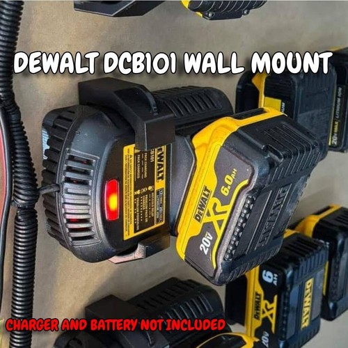 Dewalt DCB101 Charger Wall Mount 3D Printed- Secure Vertical Charger ...
