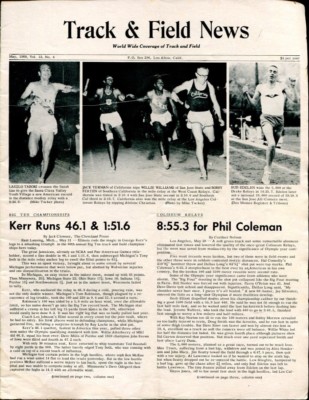 1960 Track & Field News May Drake Relays Laszlo Tabori Jack Yerman MBX2 ...