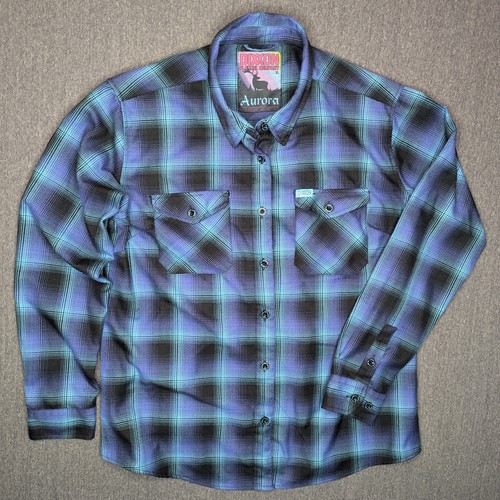 Dixxon Flannel Shirt Mens Large* Blue Green Black Plaid Aurora Workwear ...