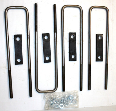 U-Bolt Kit, 18" Long Square Bend Steel, Set of (4): Heavy Duty, for ...