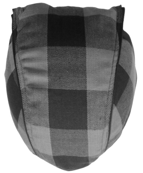 Black & Gray Plaid Headwrap With Leather Band and Ties Biker Doo Rag ...
