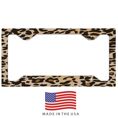 Leopard print vanity aluminum license plate frame tag car truck SUV | eBay