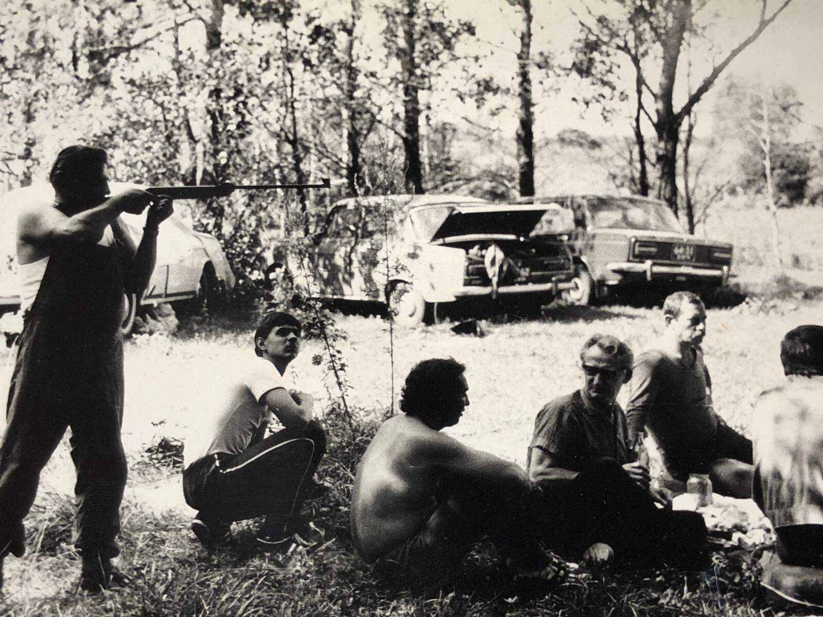 1960s Snapshot Male Sniper Rifle Sniper Company of Guys Vintage B&W ...